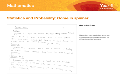 Conduct chance experiments : Year 5: Planning tool