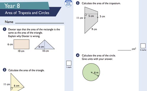 Area and perimeter: Year 8: Planning tool