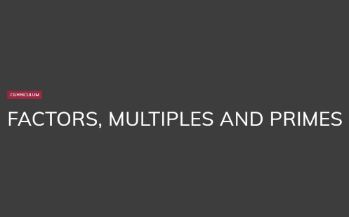Factors and multiples: Year 5: Planning tool