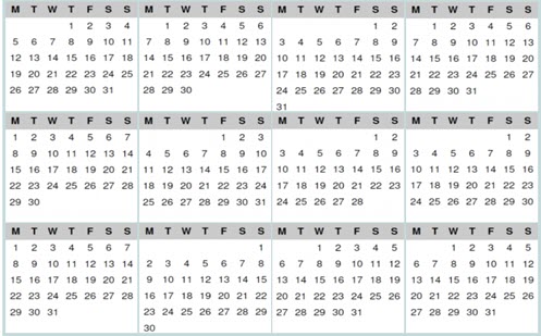 Time and duration: Calendars : Year 2: Planning tool
