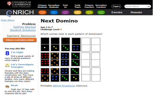 Repeating and growing patterns: Year 1: Planning tool