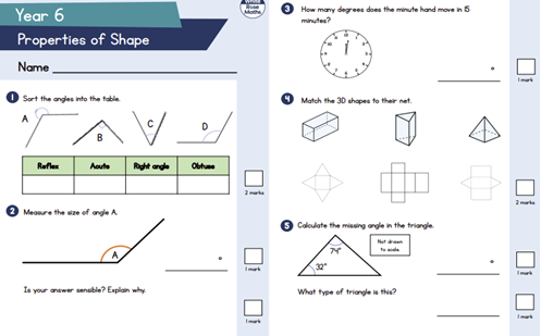 Shapes and objects: Year 6: Planning tool