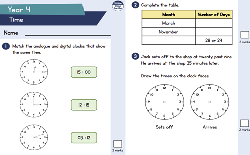 Time and duration: Year 4: Planning tool