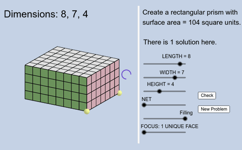 Creating rectangular prisms with given surface area