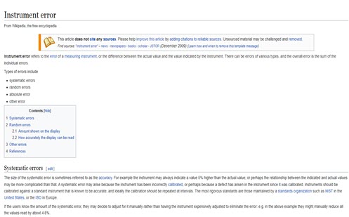 Measurement of error: Year 10: Planning tool
