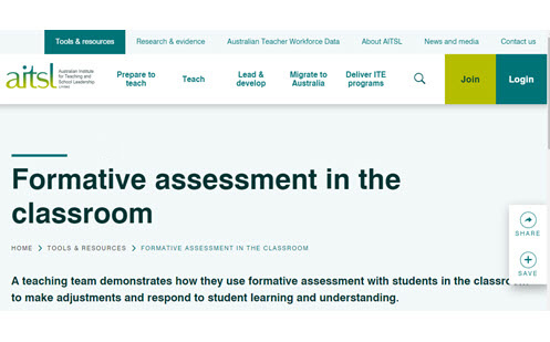 Formative assessment in the classroom