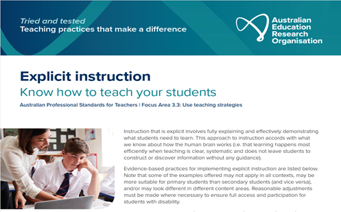 Explicit instruction practice guide