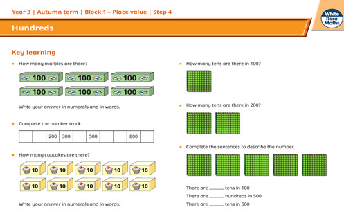 Number sequence: Year 3: Planning tool