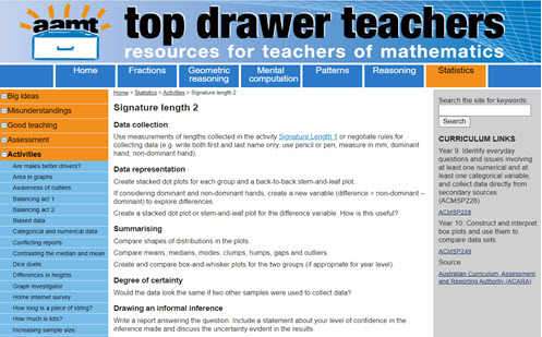 Represent collected data: Year 7: Planning tool