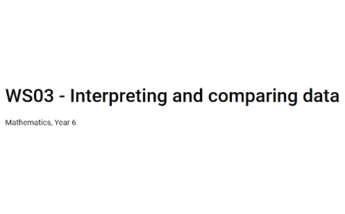 Interpret and compare data displays: Year 6: Planning tool