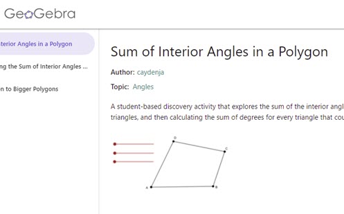 Sum of interior angles in a polygon